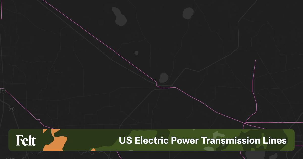 US Electric Power Transmission Lines in Union County, Florida