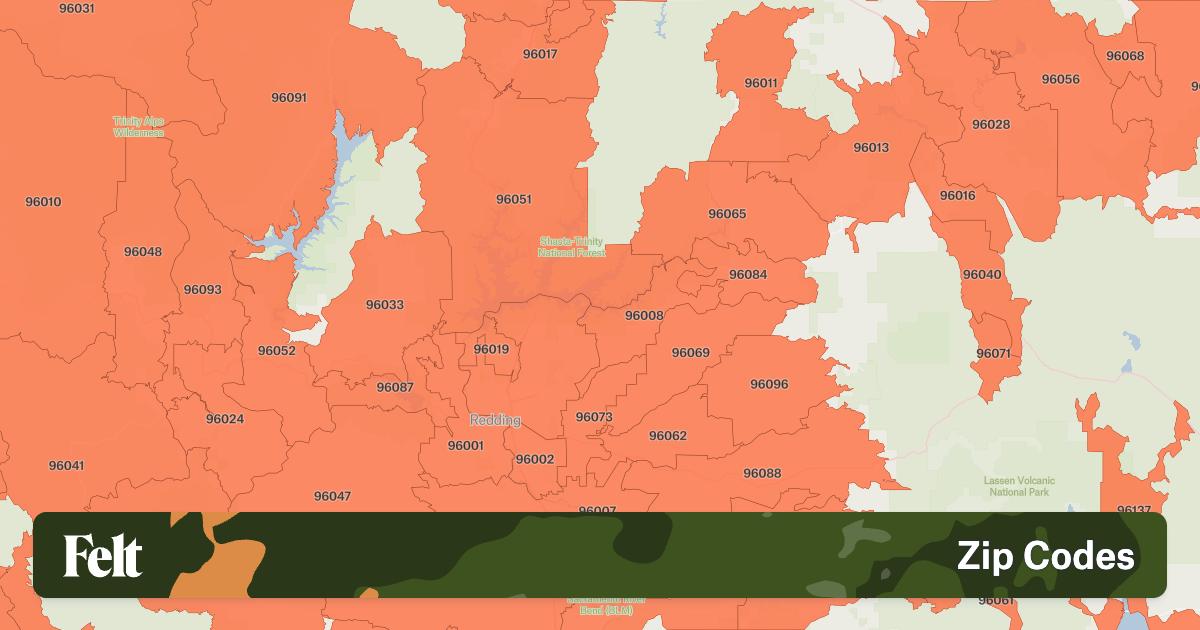 ZIP Codes in Shasta County, California