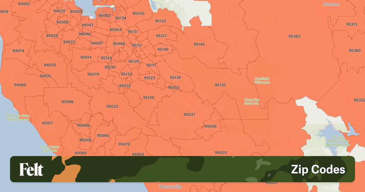 ZIP Codes in Santa Clara County, California