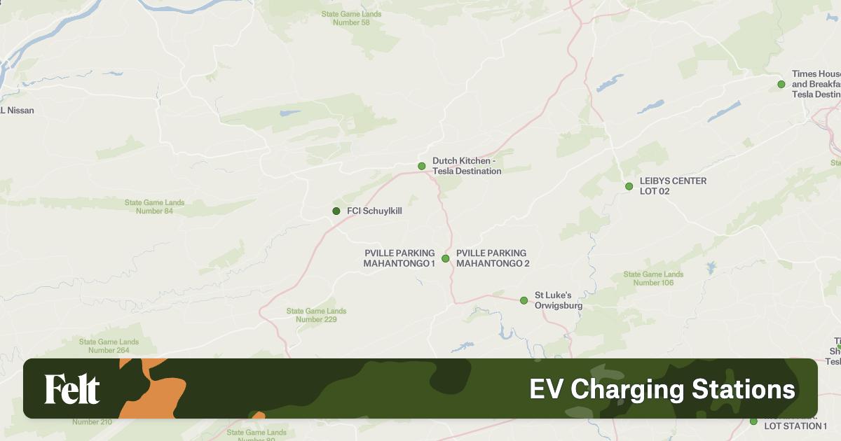 Electric Vehicle Charging Stations in Schuylkill County, Pennsylvania