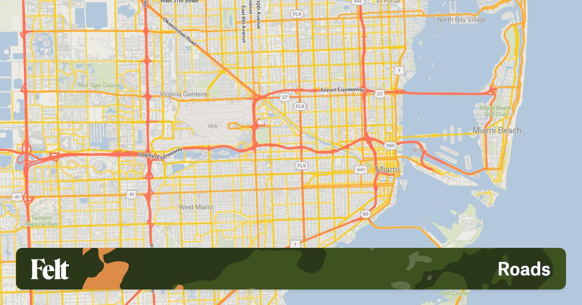 Roads in the city of Miami, Florida