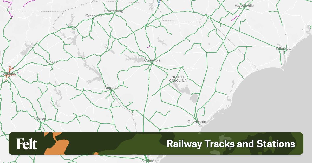 Railway Tracks and Stations in South Carolina