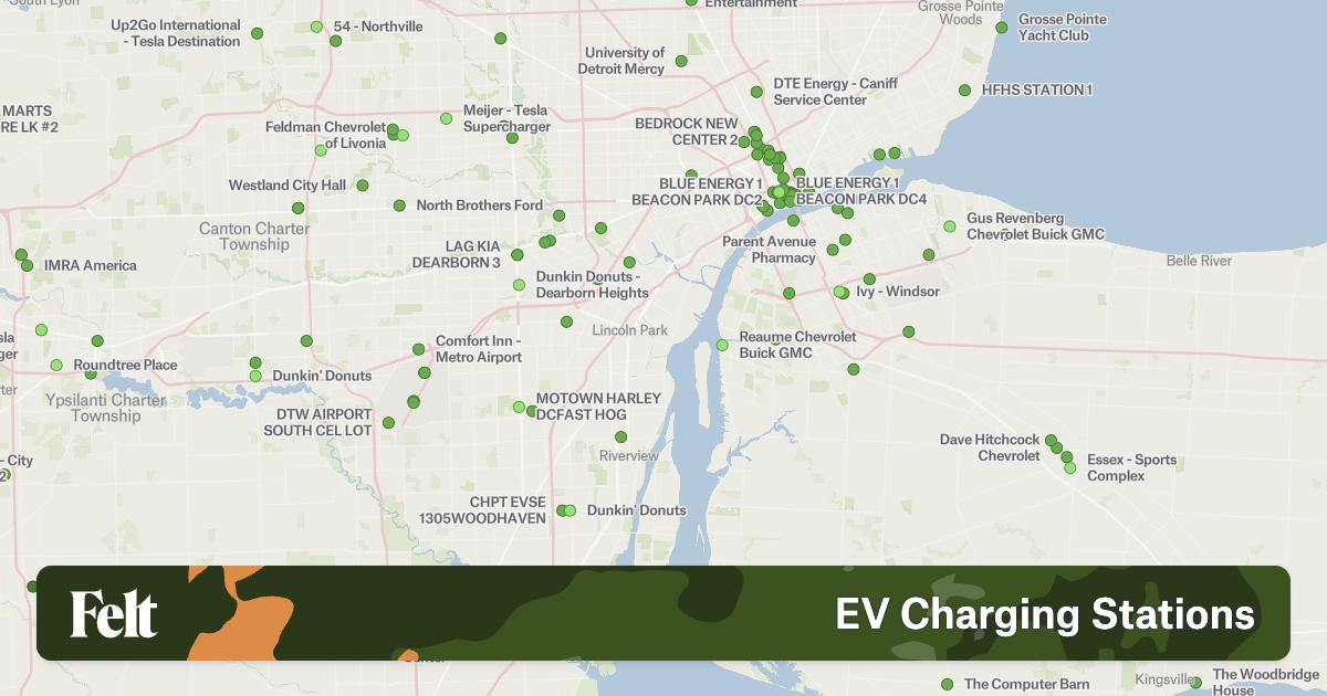 Electric Vehicle Charging Stations in Wayne County, Michigan