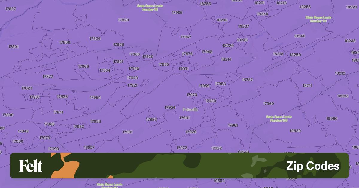 ZIP Codes in Schuylkill County, Pennsylvania