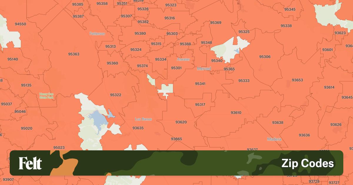 ZIP Codes in Merced County, California