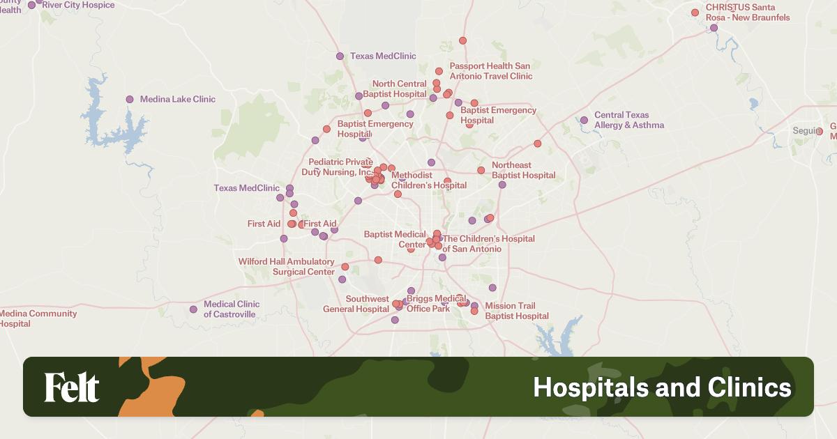 Hospitals and clinics in the city of San Antonio, Texas