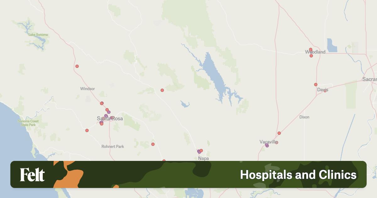 Hospitals and clinics in Napa County, California