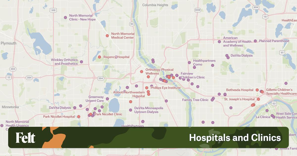 Hospitals and clinics in the city of Minneapolis, Minnesota