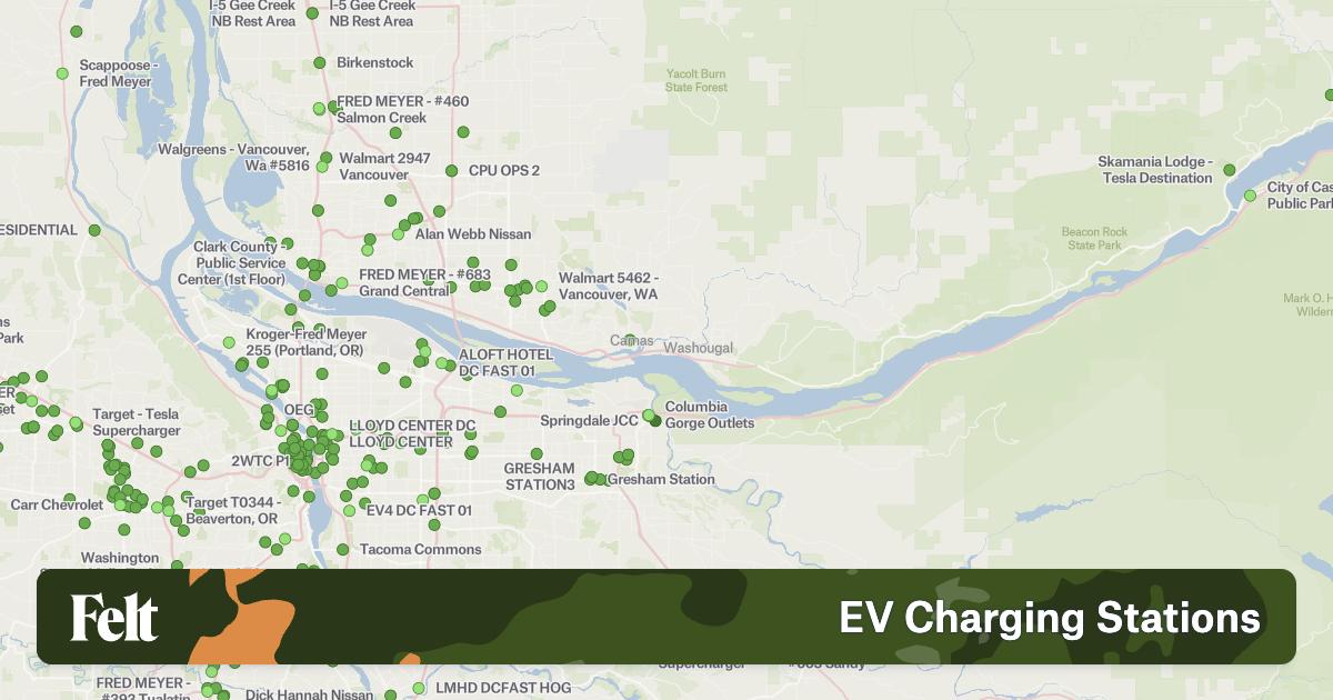 Electric Vehicle Charging Stations in Multnomah County, Oregon