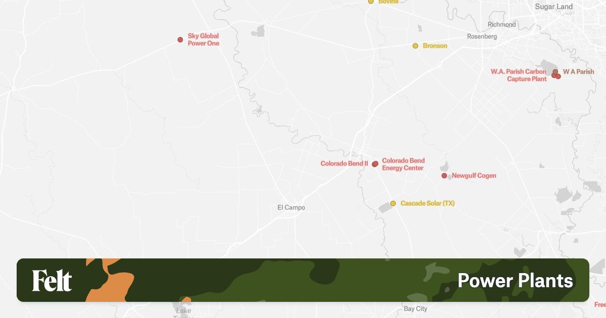 Power plants in Wharton County, Texas