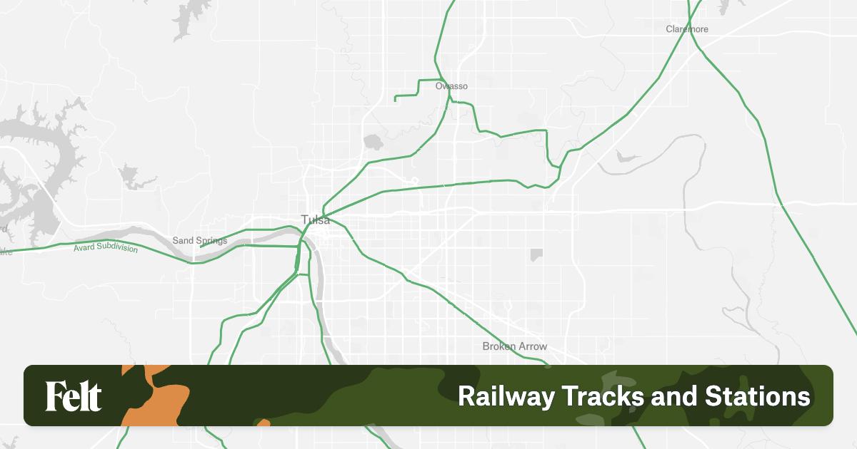 Railway Tracks and Stations in the city of Tulsa, Oklahoma