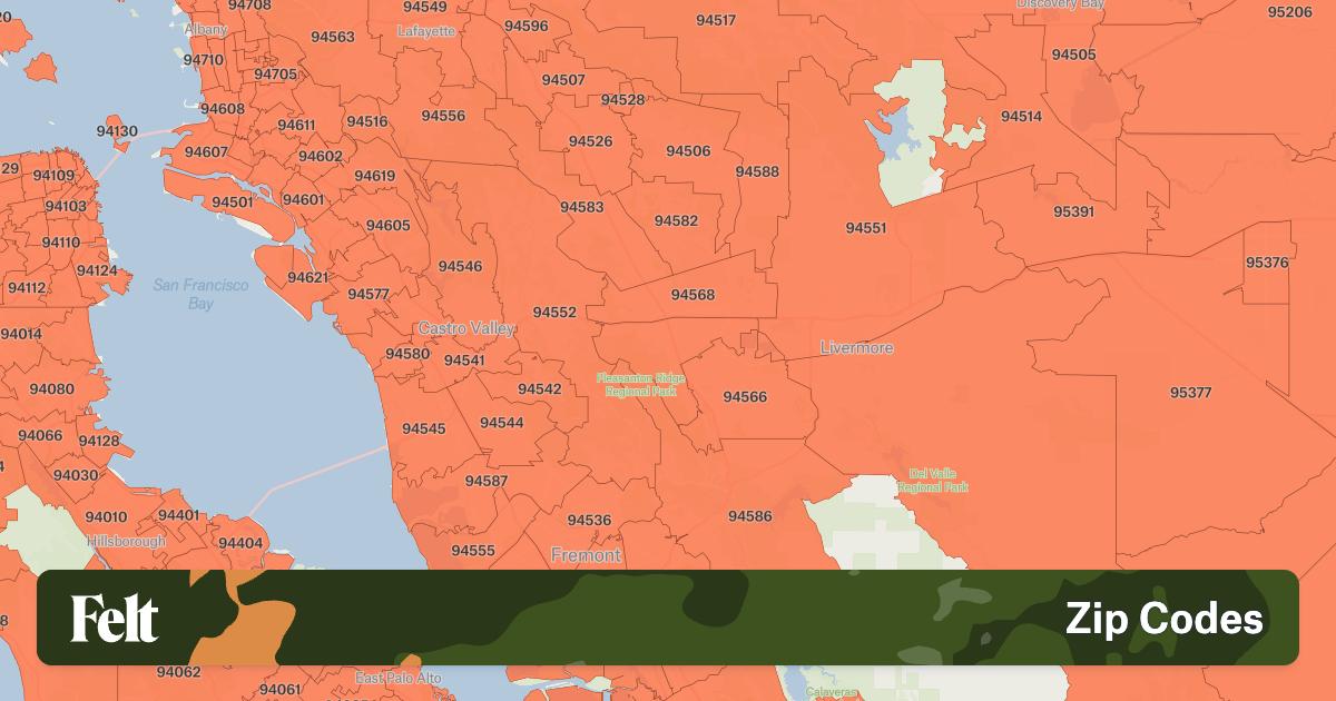 ZIP Codes in Alameda County, California