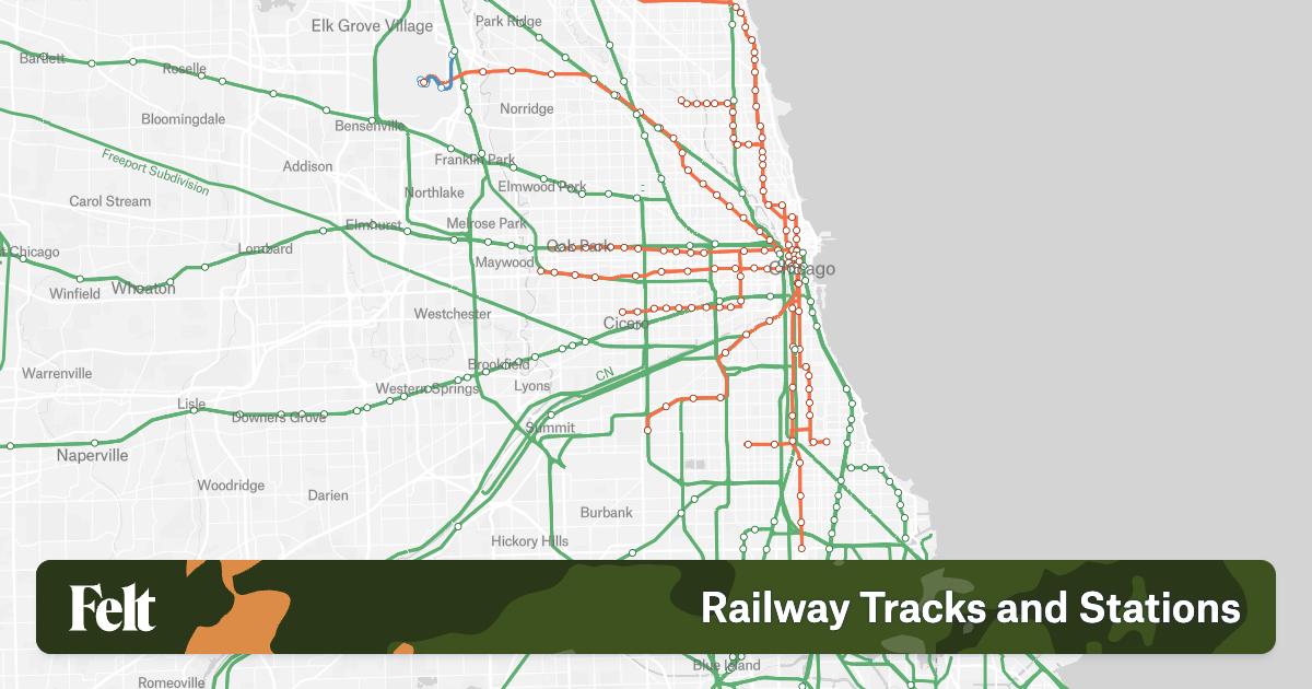 Railway Tracks and Stations in the city of Chicago, Illinois