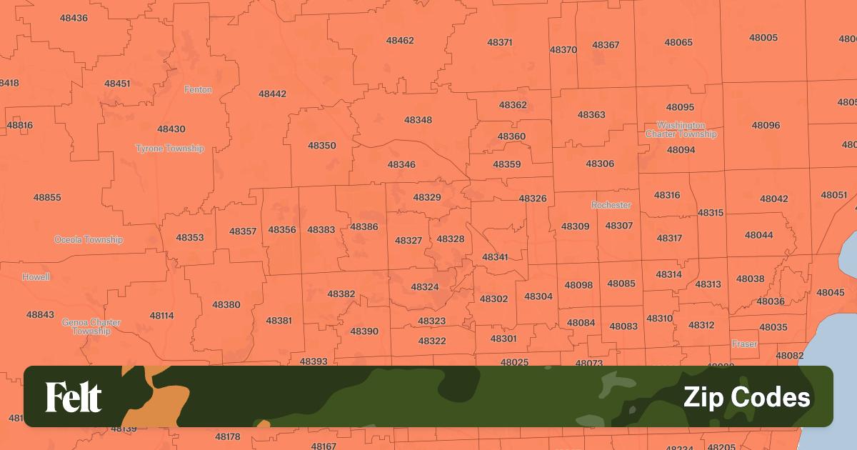 ZIP Codes in Oakland County, Michigan