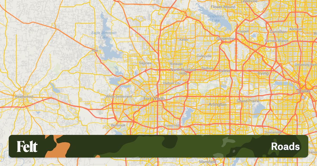 Roads in the city of Fort Worth, Texas