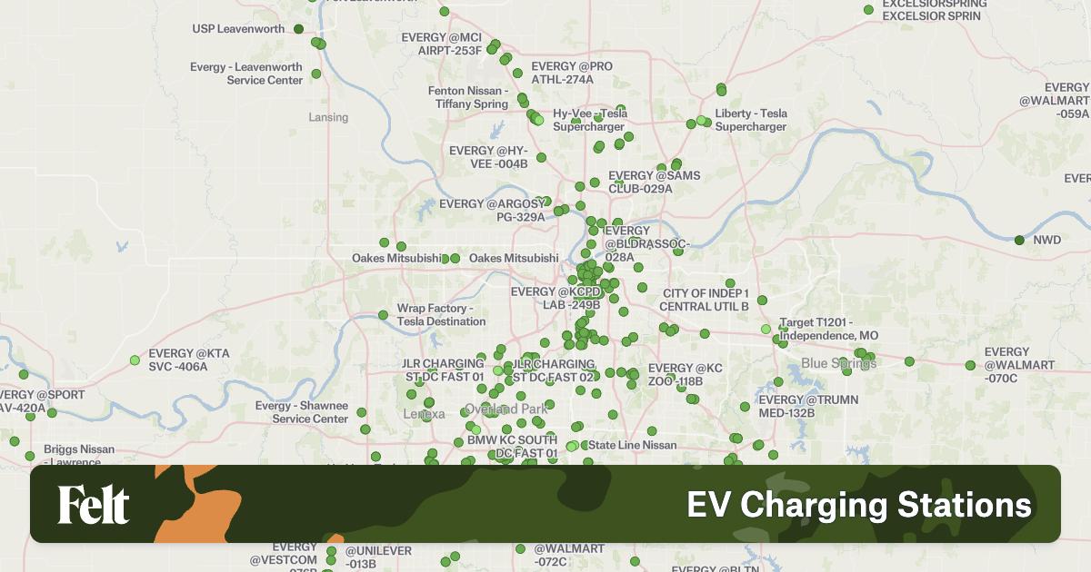 Electric Vehicle Charging Stations in the city of Kansas City, Missouri