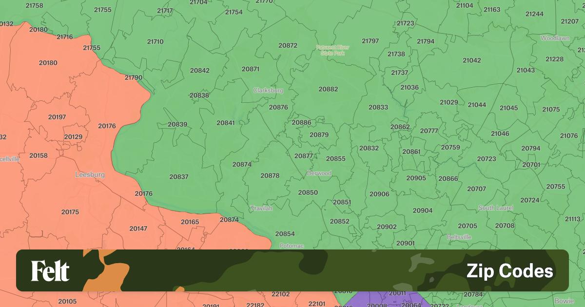 ZIP Codes in Montgomery County, Maryland