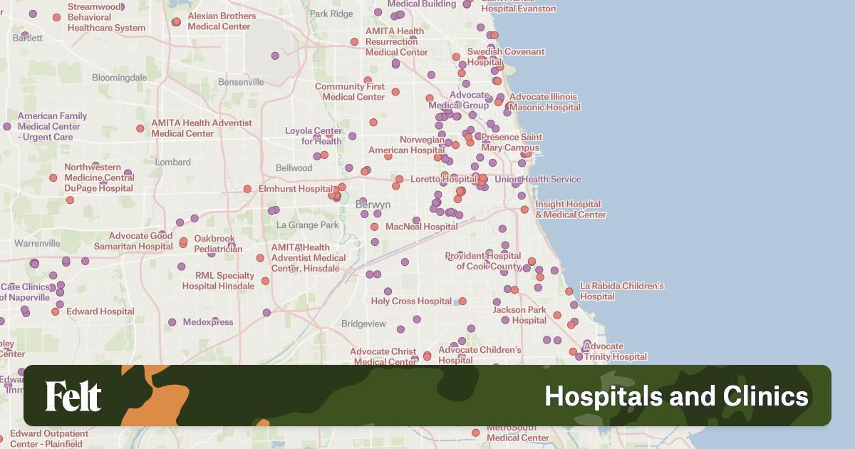 Hospitals and clinics in the city of Chicago, Illinois