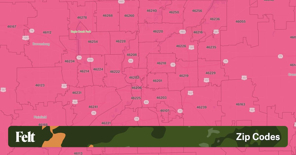 ZIP Codes in the city of Indianapolis, Indiana