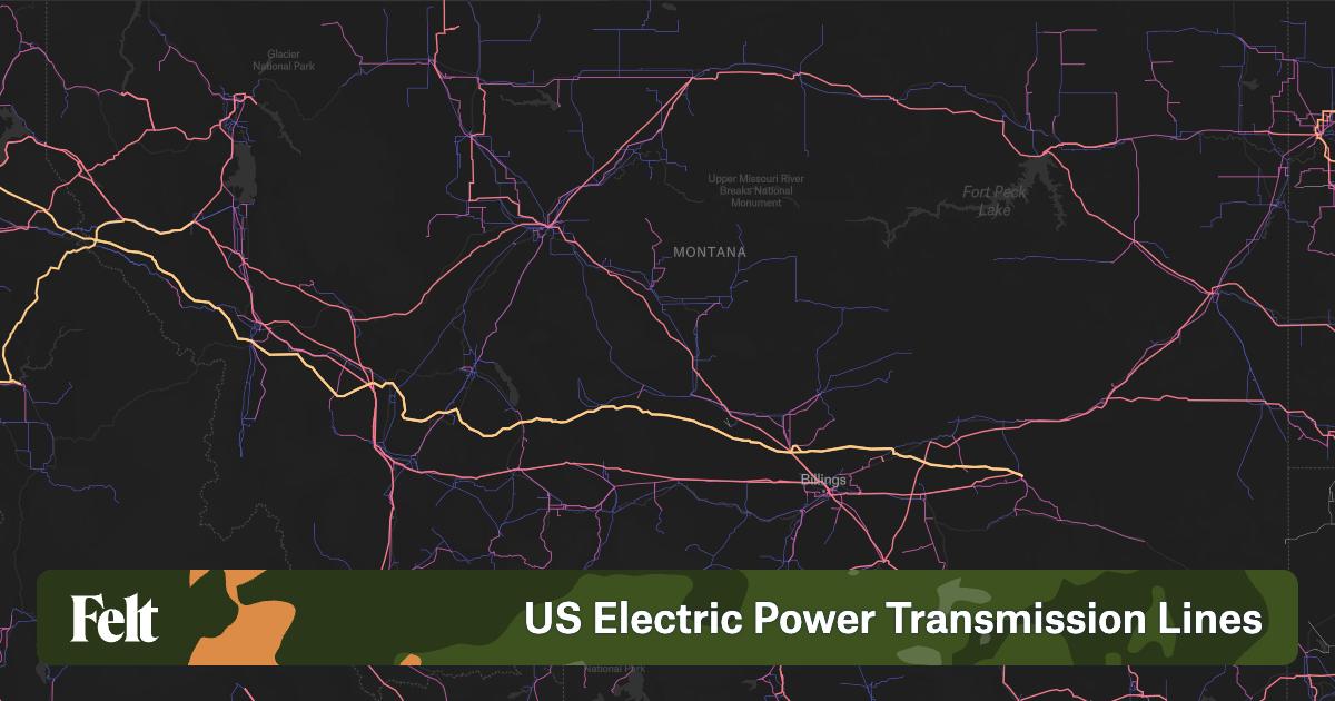 US Electric Power Transmission Lines in Montana