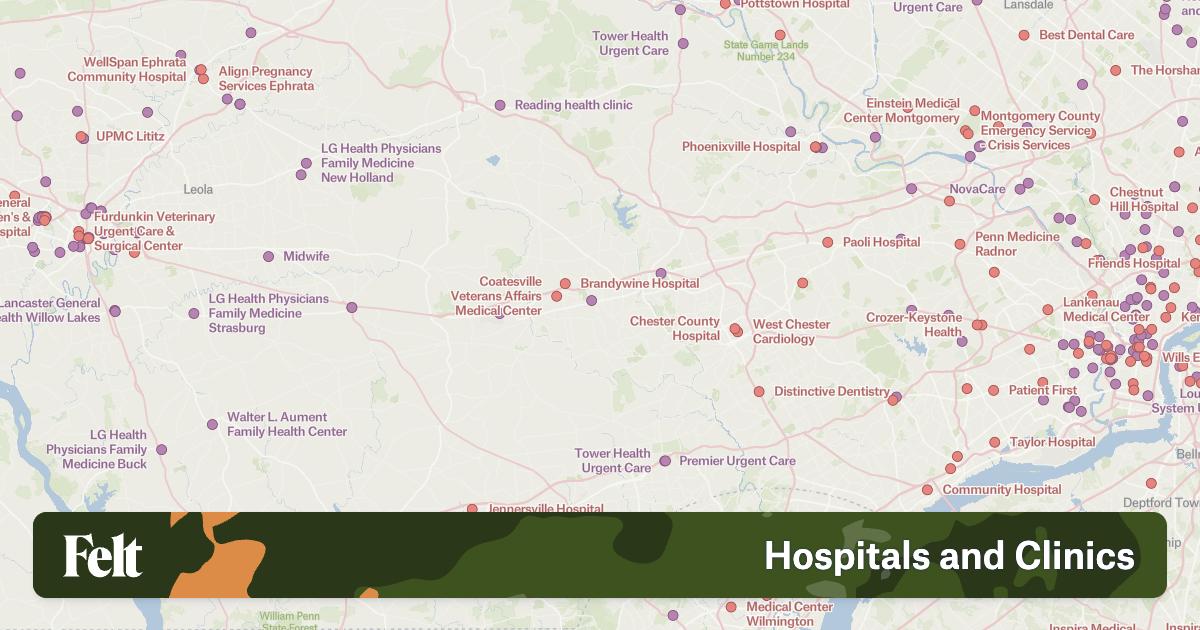 Hospitals and clinics in Chester County, Pennsylvania