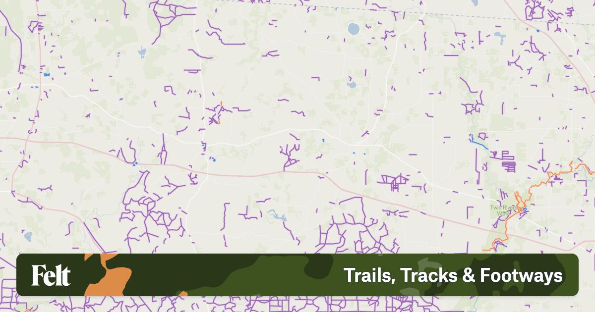 Trails, tracks & footways in Madison County, Florida