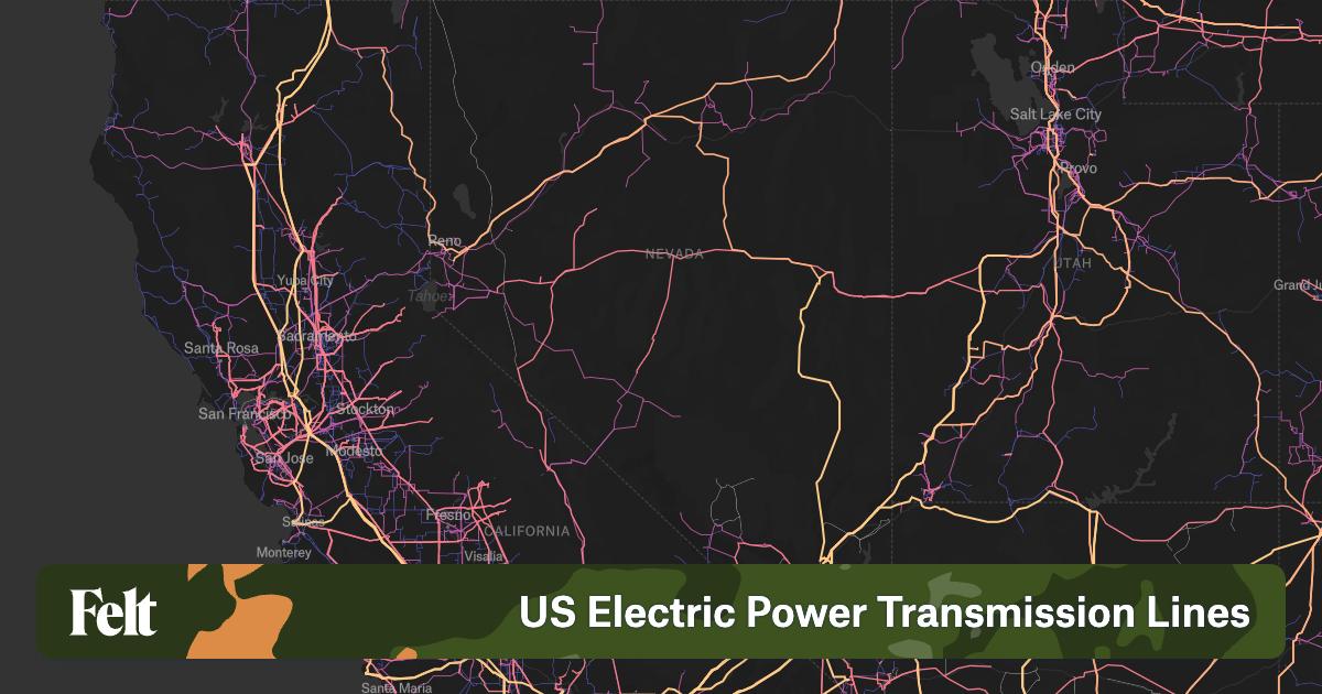 US Electric Power Transmission Lines in Nevada