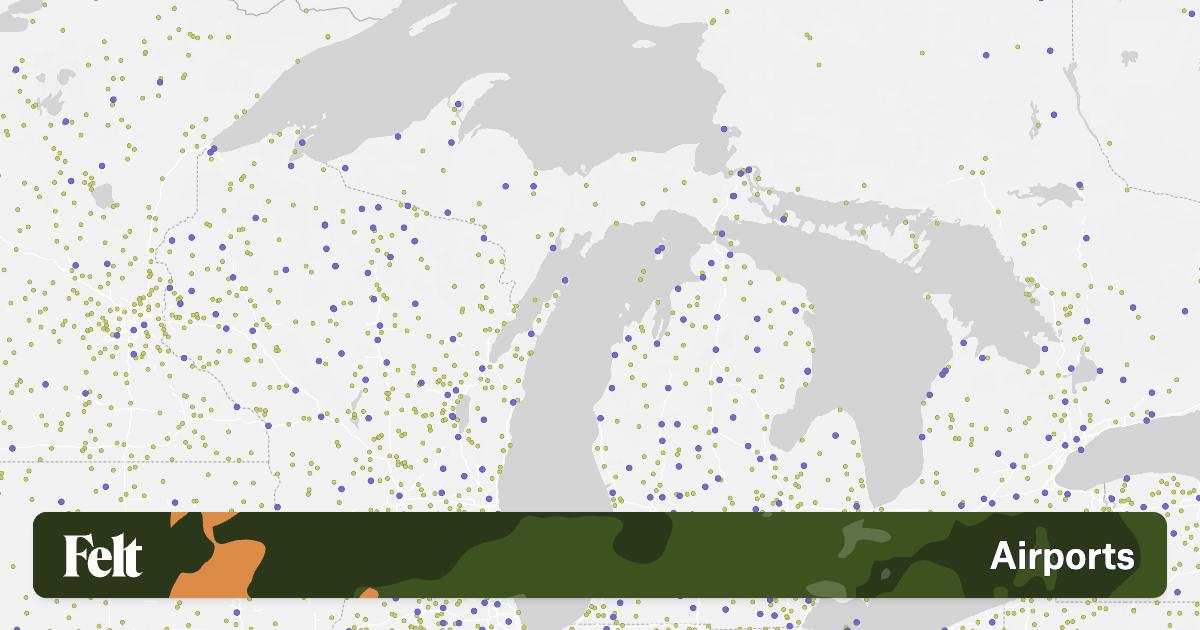 Map Of Michigan Airports