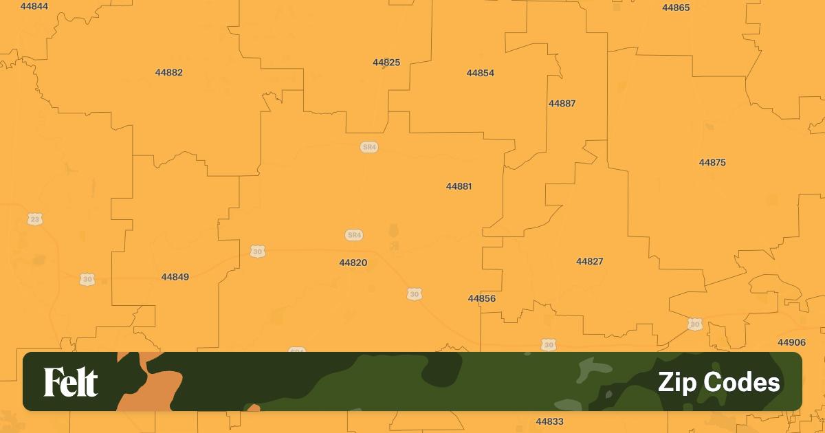ZIP Codes in Crawford County, Ohio