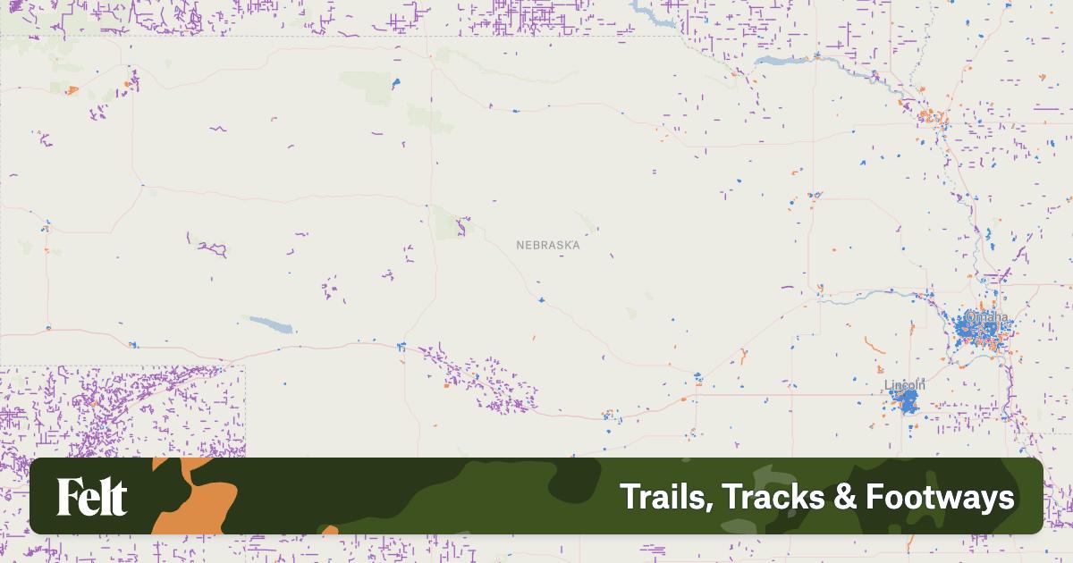 Trails, tracks & footways in Nebraska