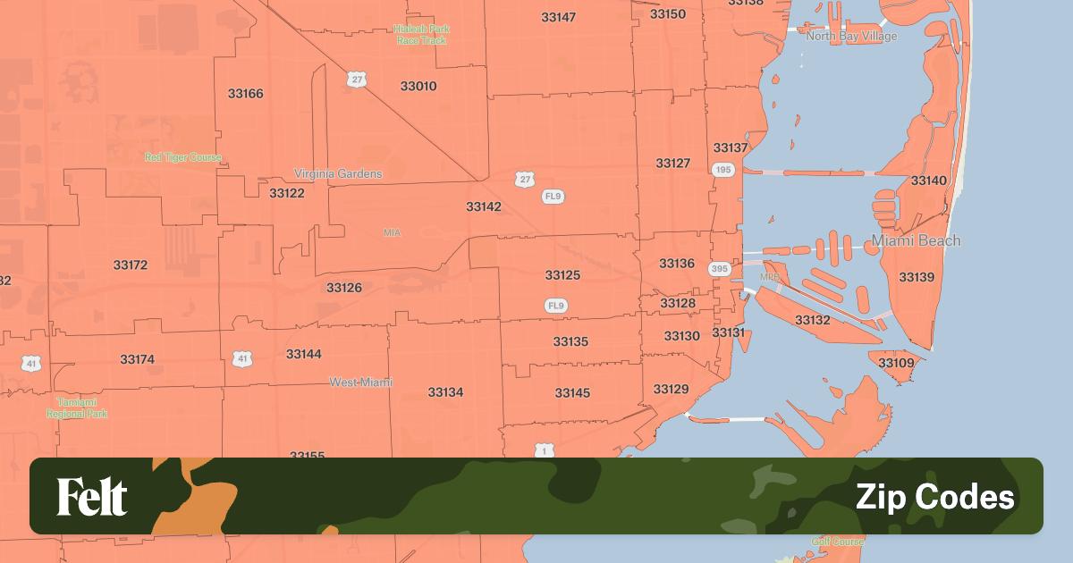 ZIP Codes in the city of Miami, Florida