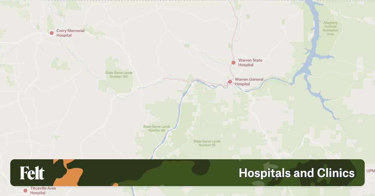 Hospitals and clinics in Warren County, Pennsylvania
