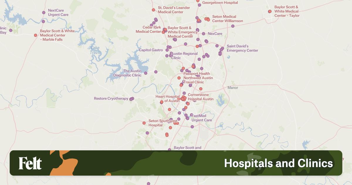 Hospitals and clinics in Travis County, Texas