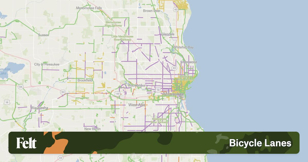 Bicycle Lanes in the city of Milwaukee, Wisconsin