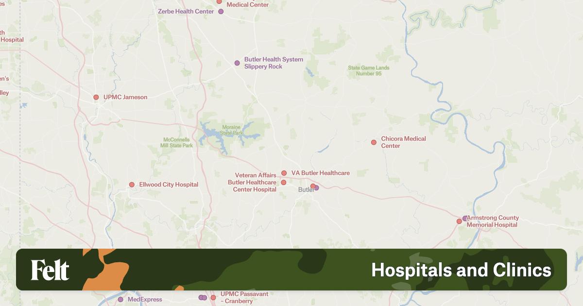 Hospitals and clinics in Butler County, Pennsylvania