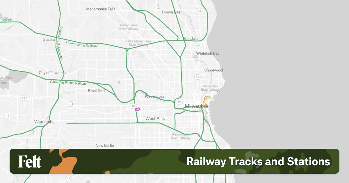 Railway Tracks and Stations in the city of Milwaukee, Wisconsin