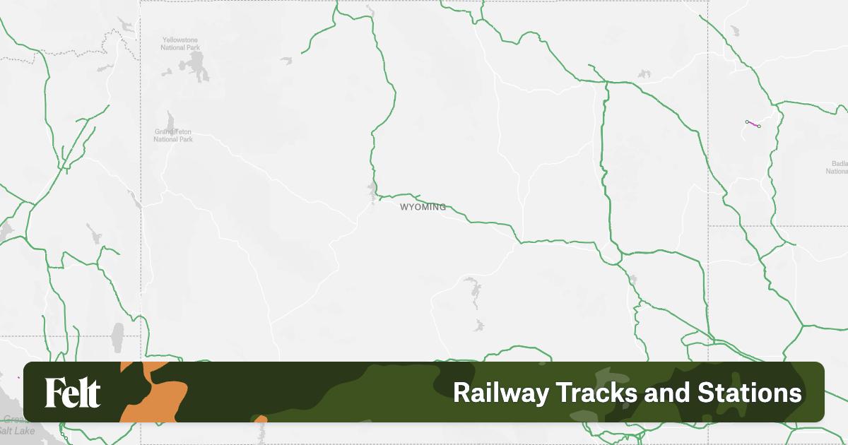 Railway Tracks and Stations in Wyoming