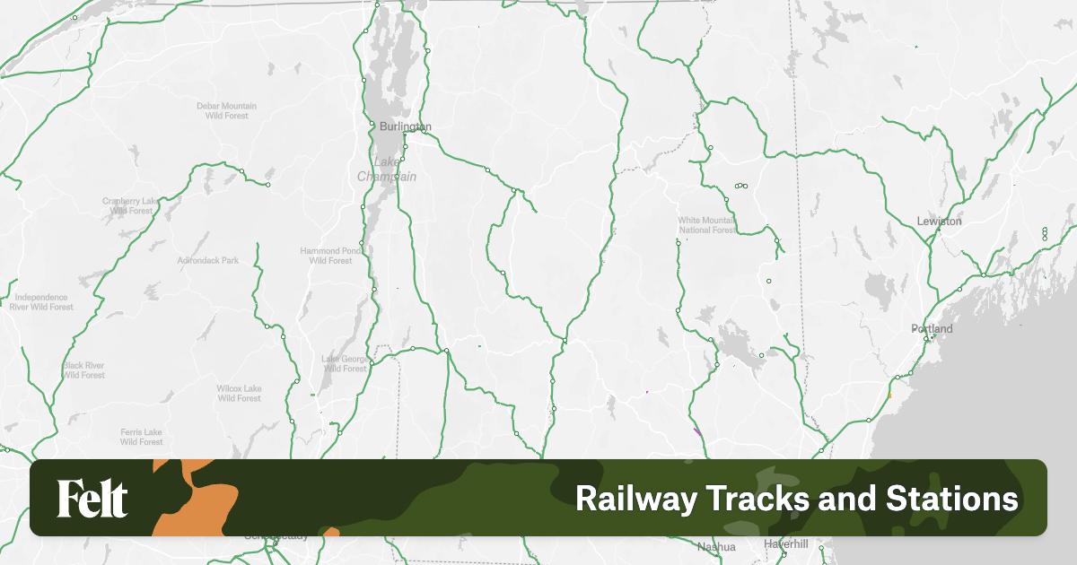 Railway Tracks and Stations in Vermont