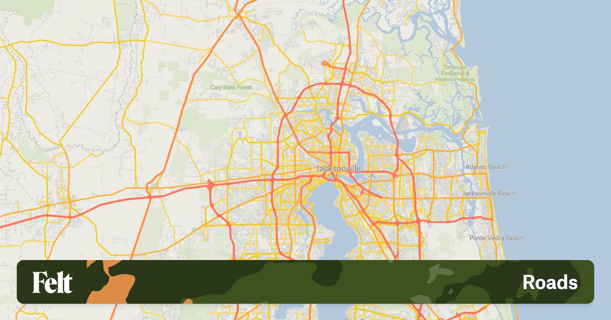 Roads in the city of Jacksonville, Florida