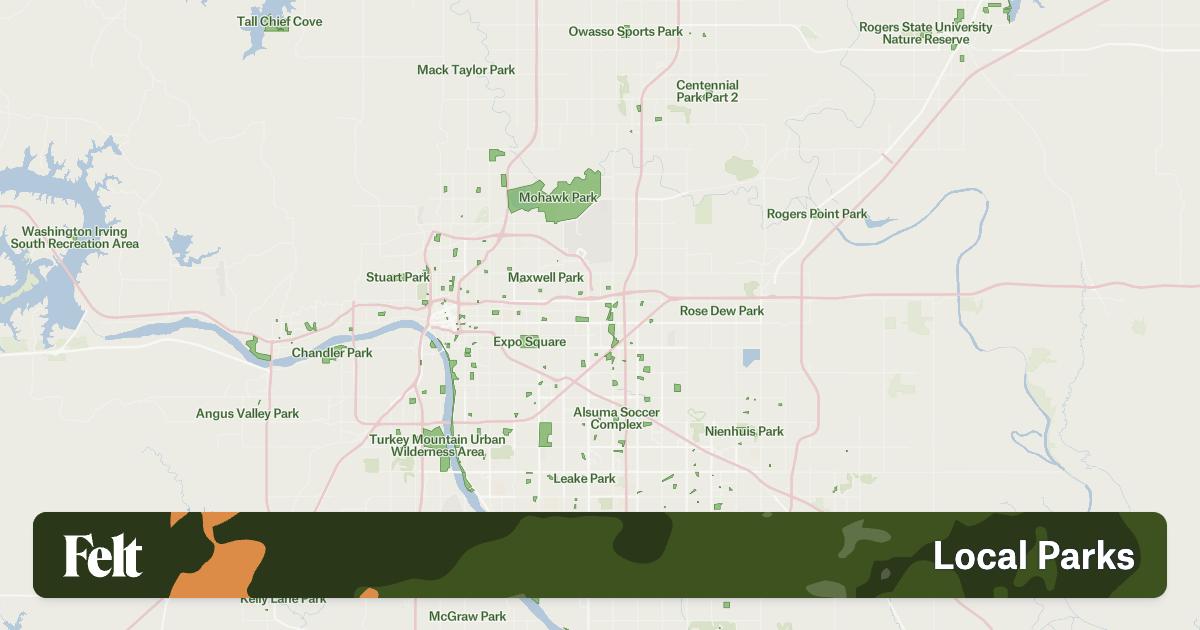 Local Parks in the city of Tulsa, Oklahoma