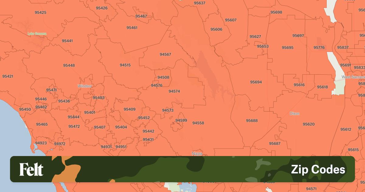 ZIP Codes in Napa County, California