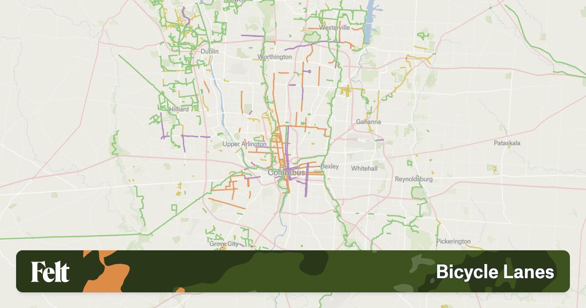 Bicycle Lanes in the city of Columbus, Ohio