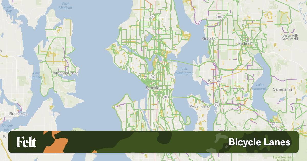 Bicycle Lanes in the city of Seattle, Washington