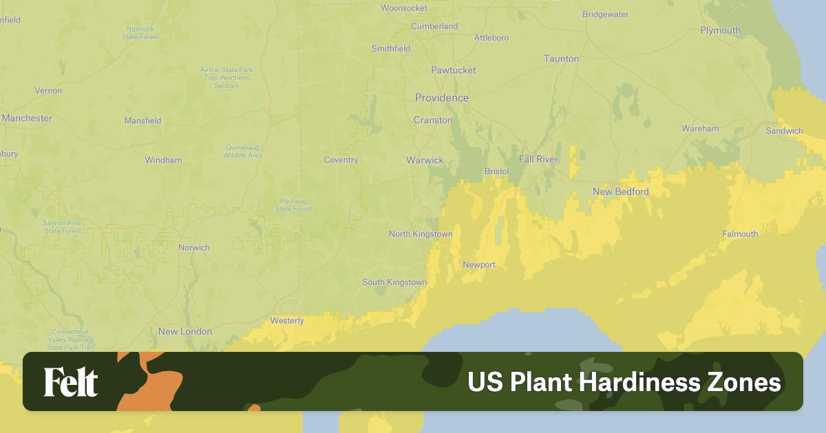 Plant Hardiness Zones in Rhode Island