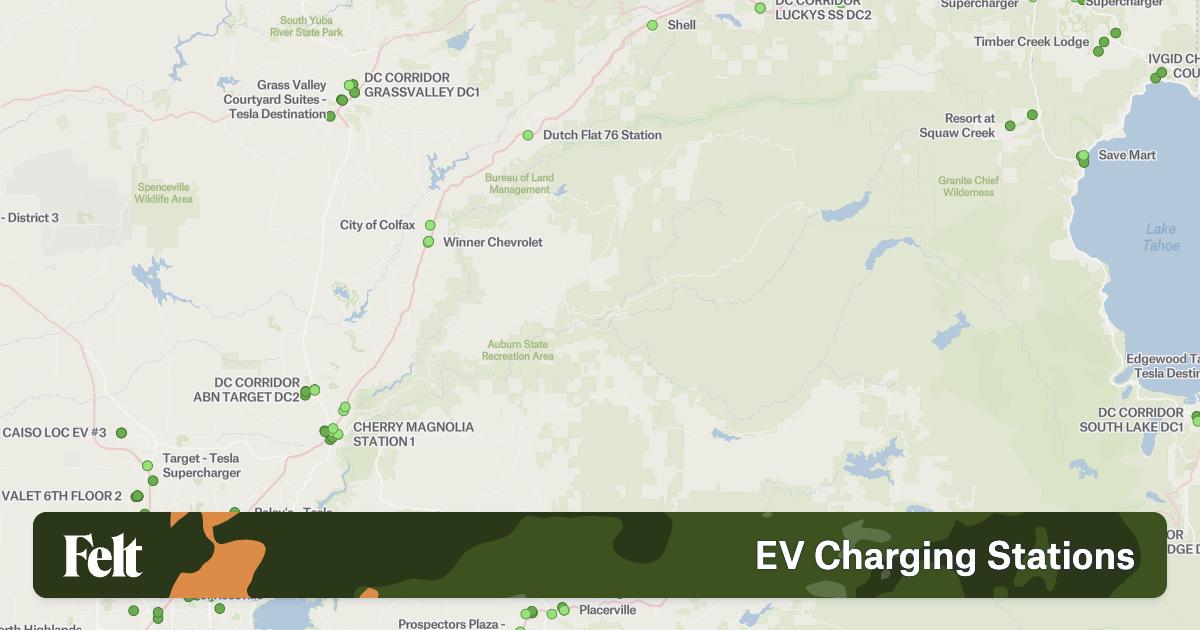 Electric Vehicle Charging Stations in Placer County, California