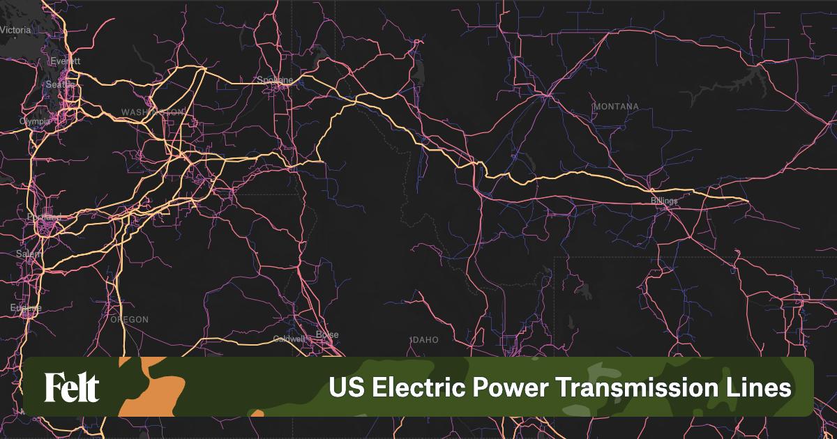 US Electric Power Transmission Lines in Idaho