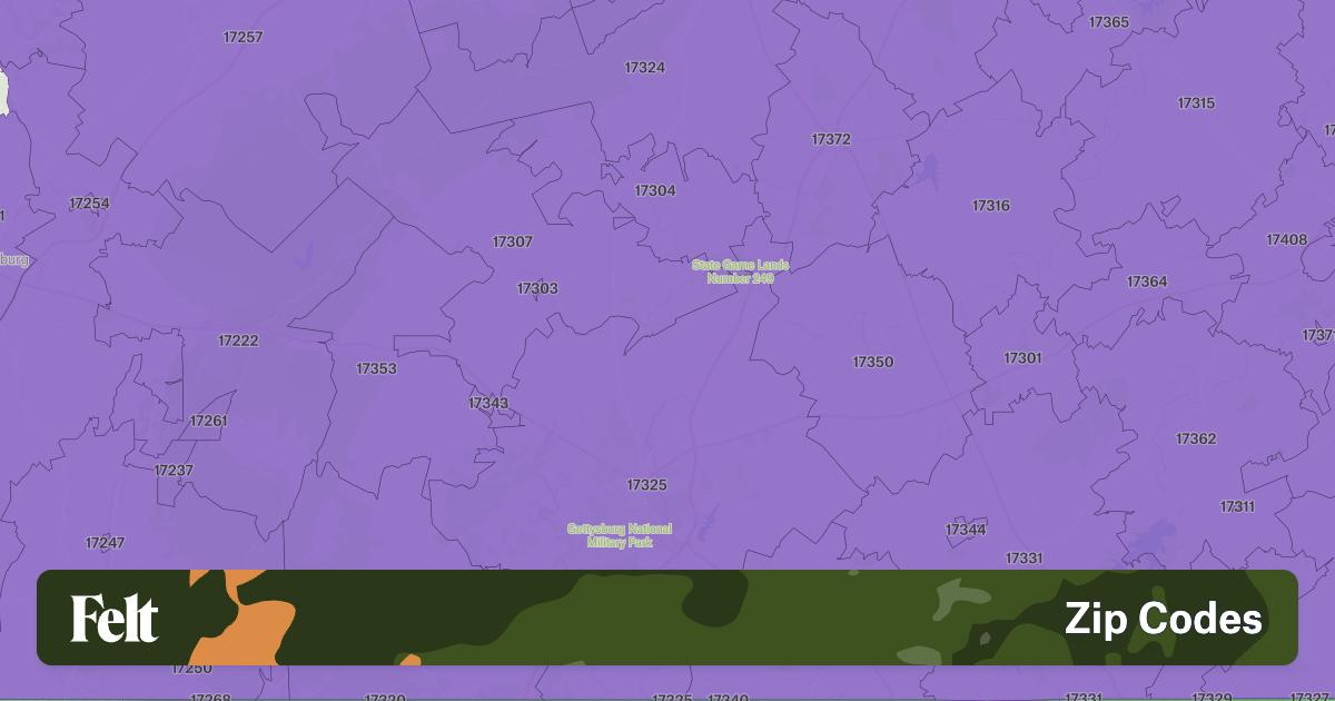 ZIP Codes in Adams County, Pennsylvania