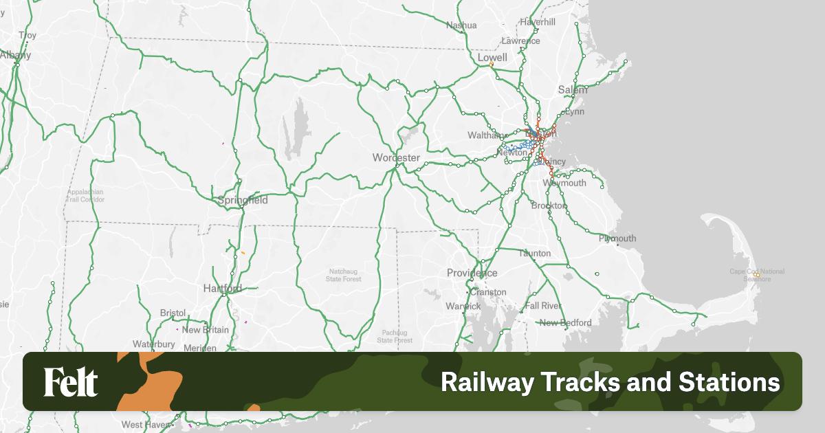 Railway Tracks and Stations in Massachusetts