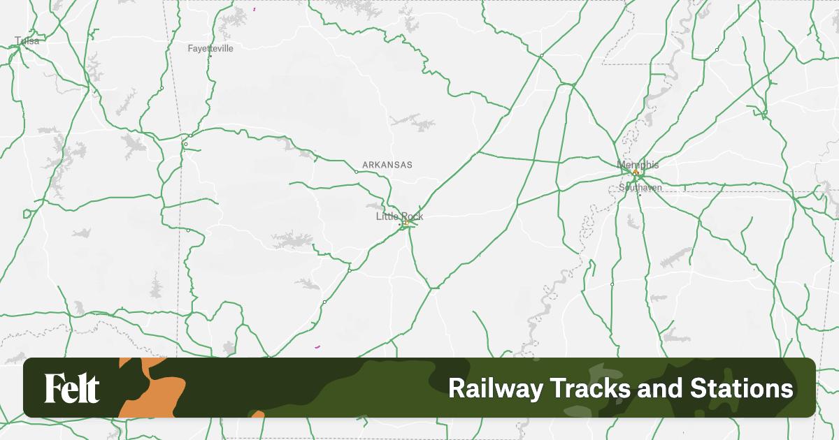 Railway Tracks and Stations in Arkansas
