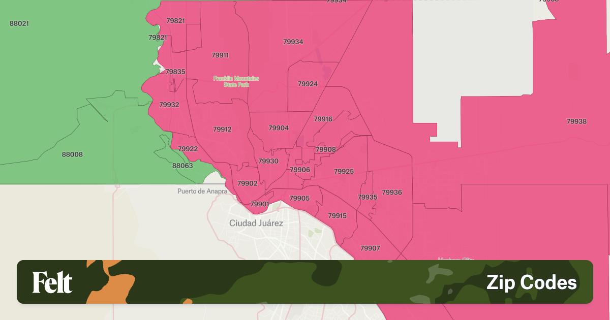 ZIP Codes in the city of El Paso, Texas